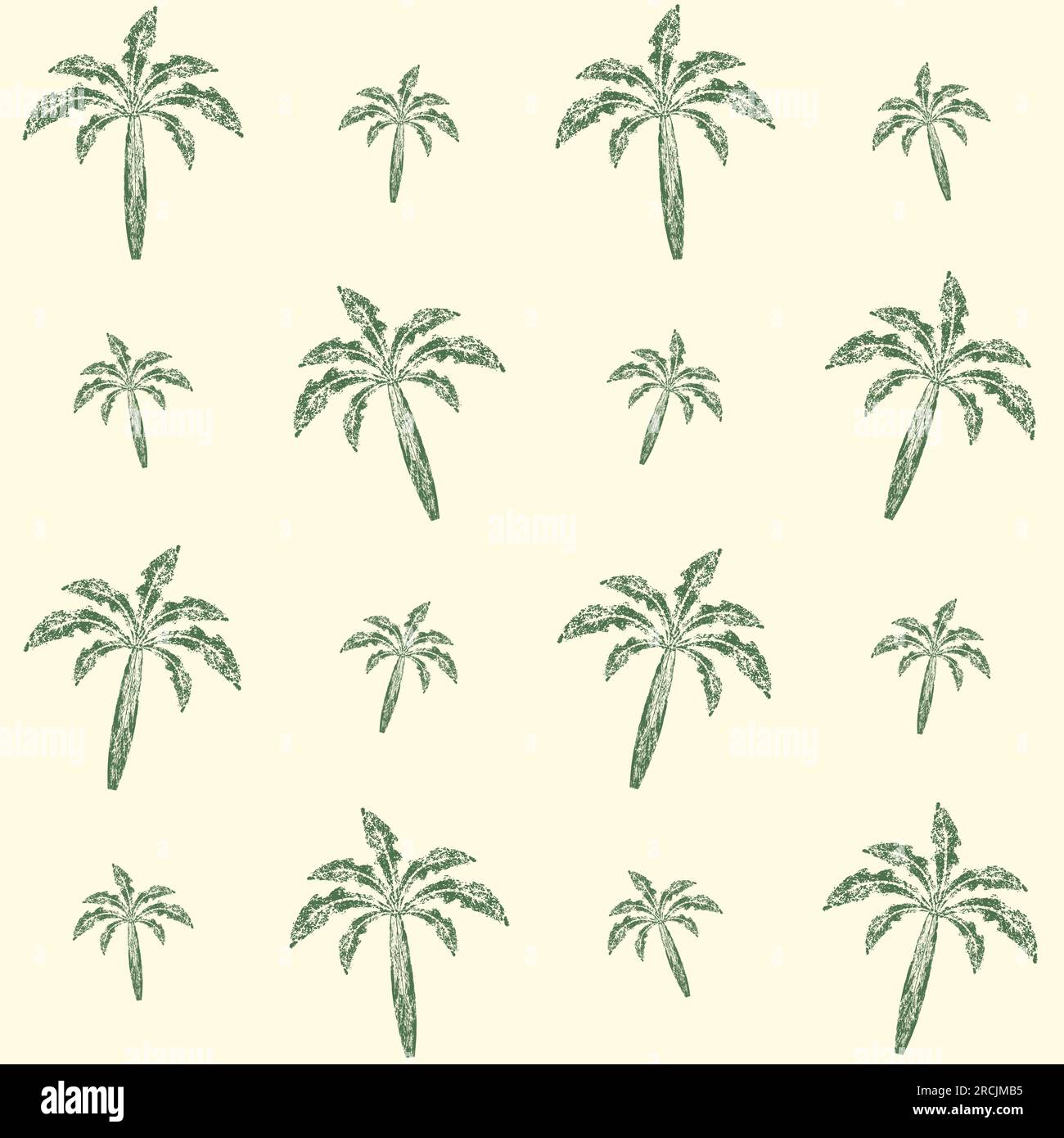 Palm tree Seamless pattern Vintage illustration Grunge texture Vector ...