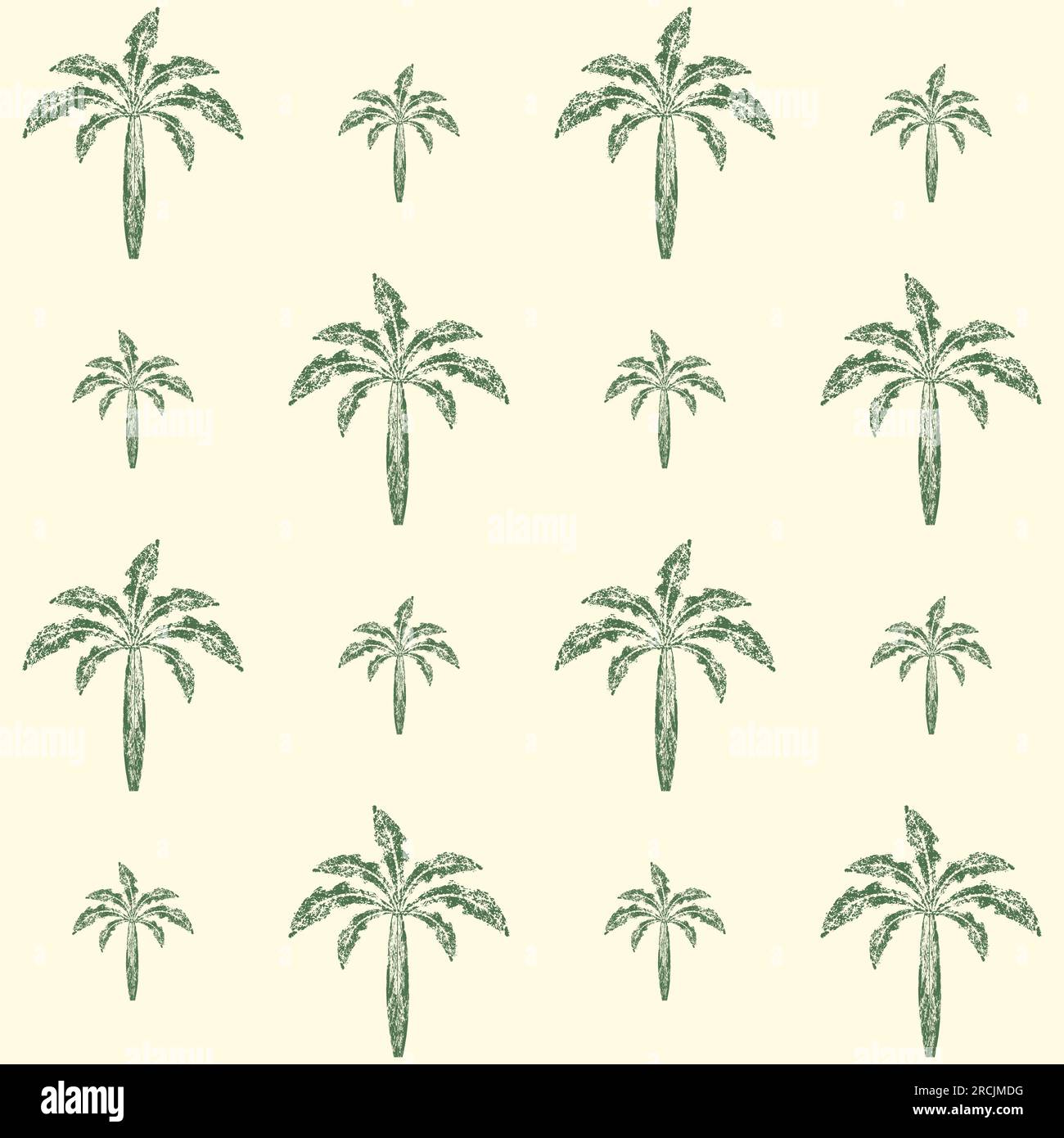 Palm tree Seamless pattern Vintage illustration Grunge texture Vector ...