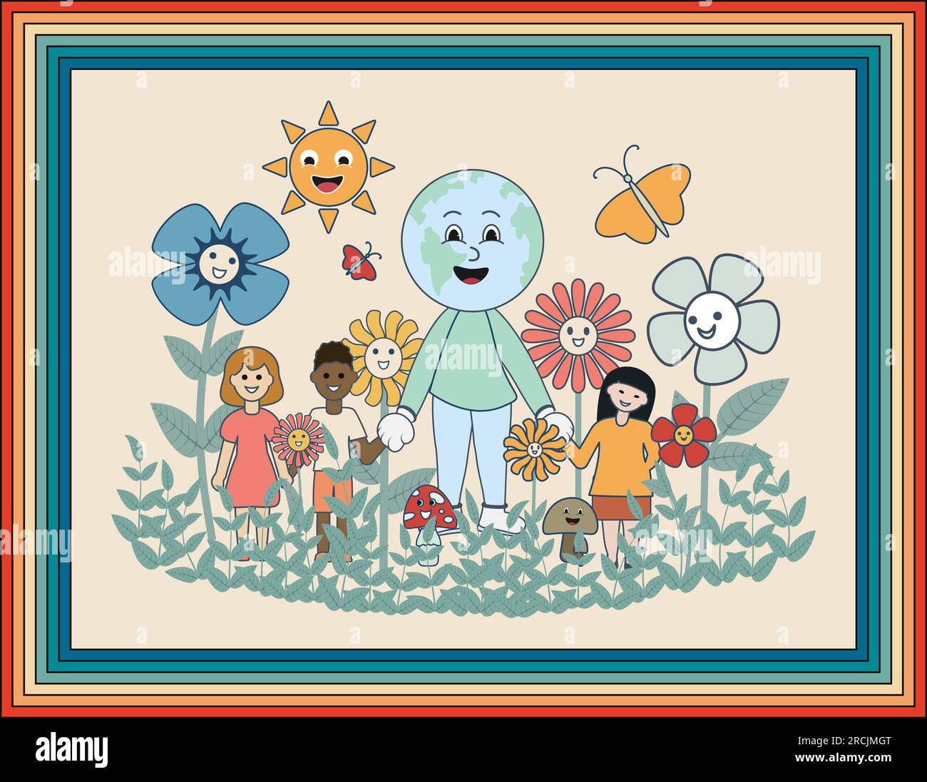 Retro child 60's Stock Vector Images - Alamy