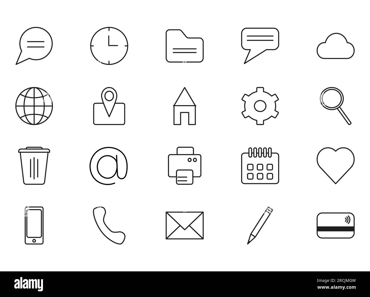 Line Icons set. Web icon collection Vector illustration Isolated on ...