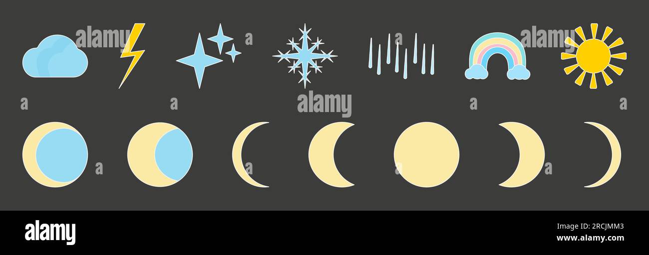 Weather icons collection vector vectors hi-res stock photography and ...