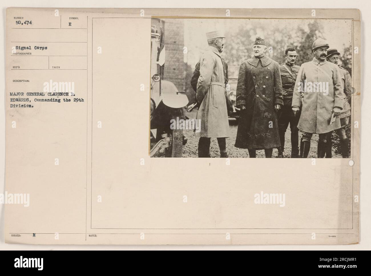 Major General Clarence R. Edwards, commanding the 29th Division, seen ...