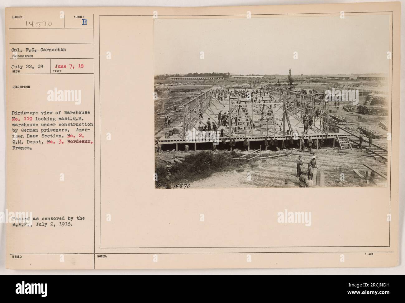 Birdeye view of Warehouse No. 119 under construction by German ...