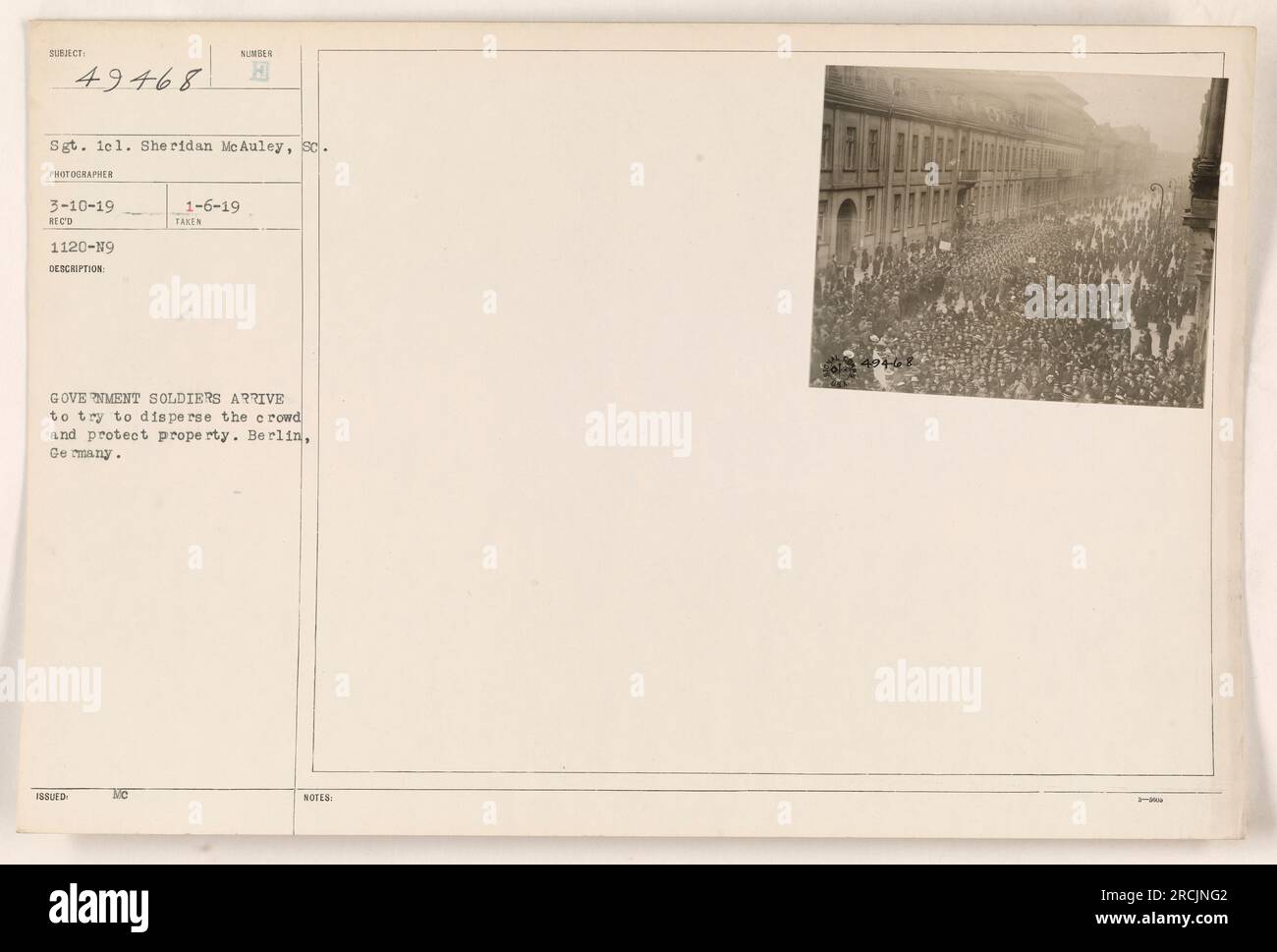 Caption: "Government soldiers deployed in Berlin, Germany to disperse a ...