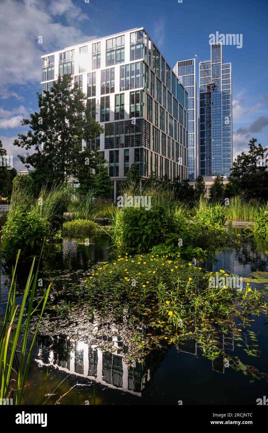 Nine Elms, London, UK: Embassy Gardens close to the US embassy in ...
