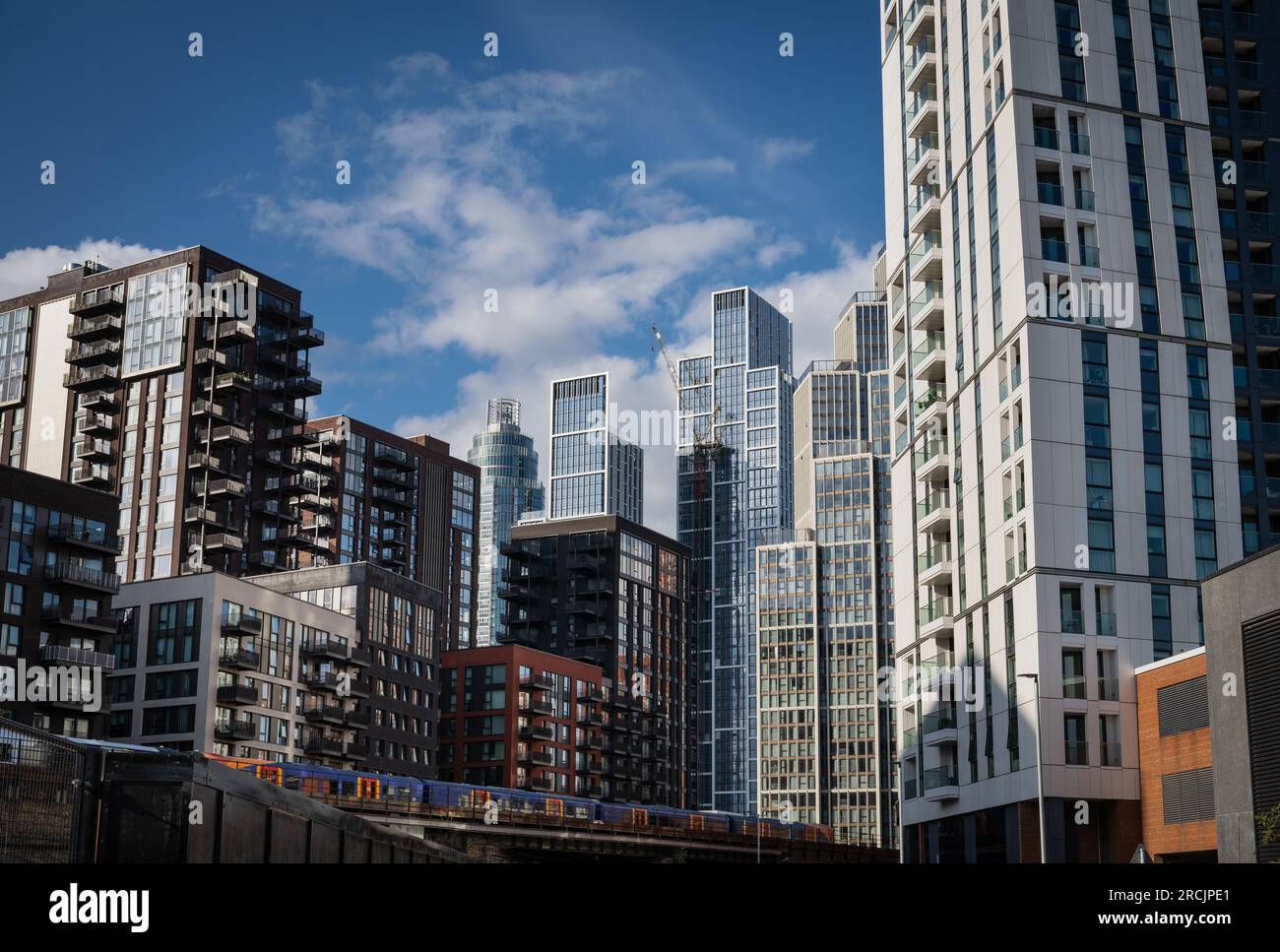 Nine Elms, London, UK: Tall buildings in Nine Elms, London including ...