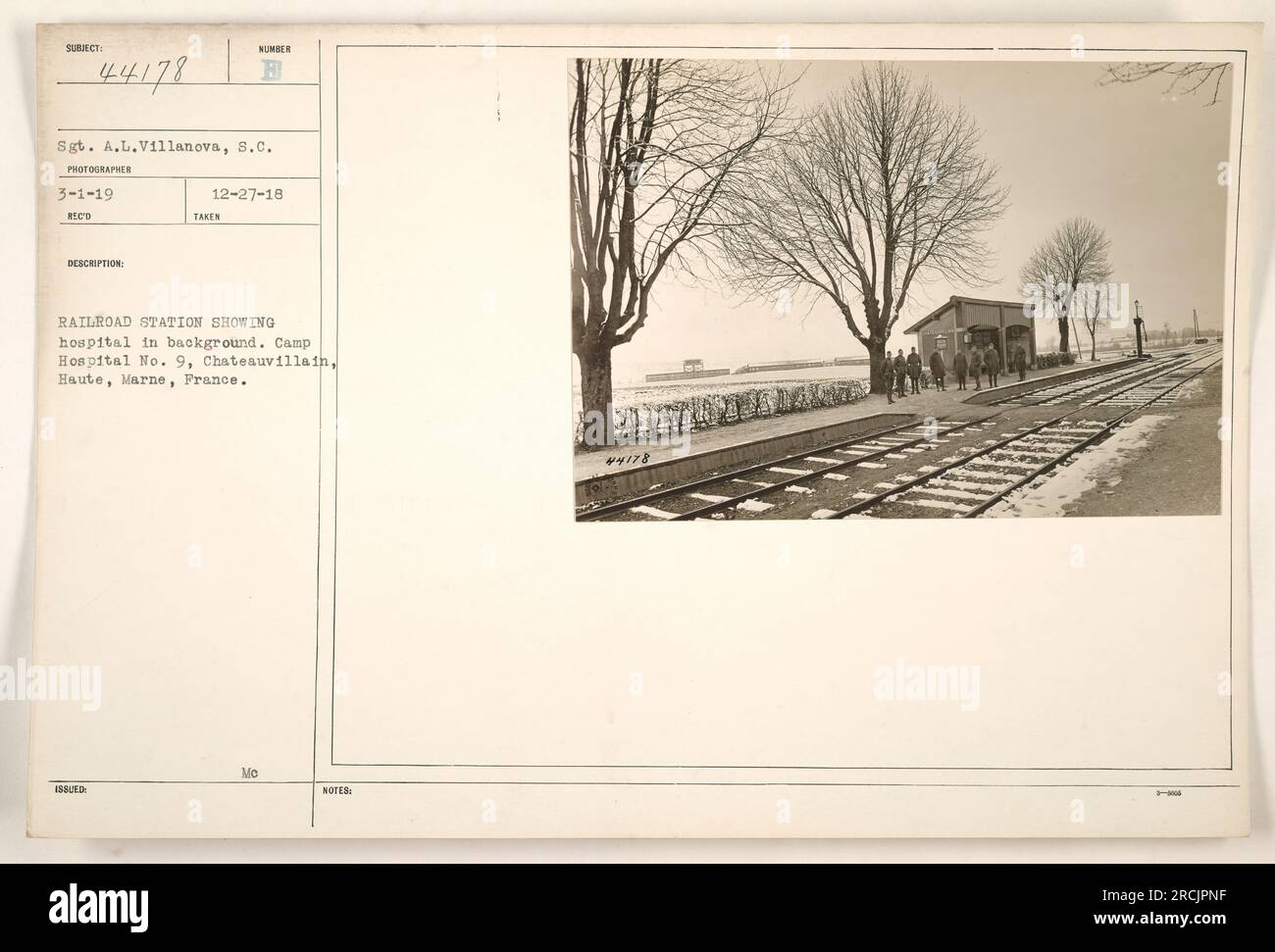 Sergeant A.L. Villanova took this photo on March 1, 1919. The image ...