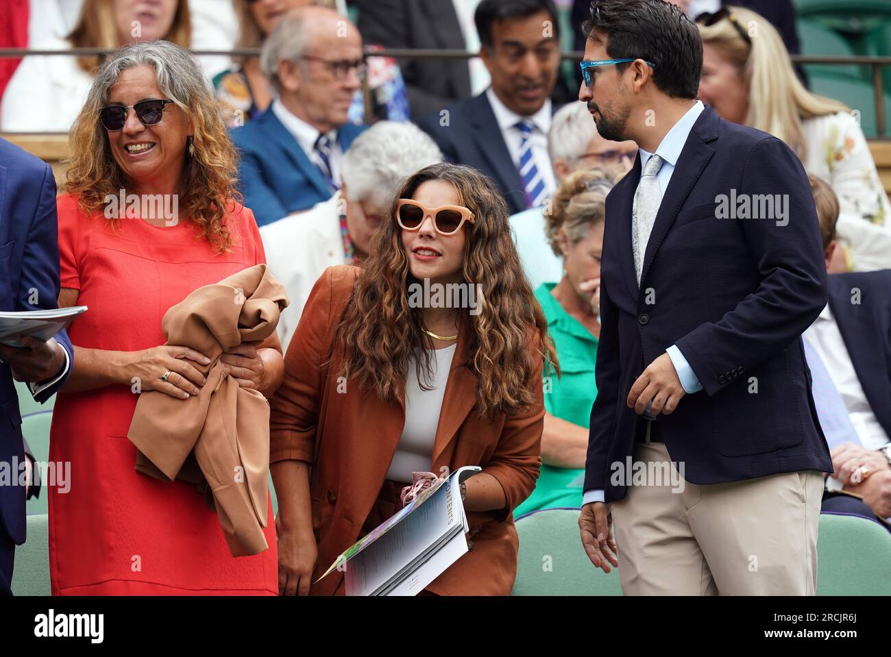 Vanessa Nadal (centre) and Lin-Manuel Miranda (right) in the royal box ...