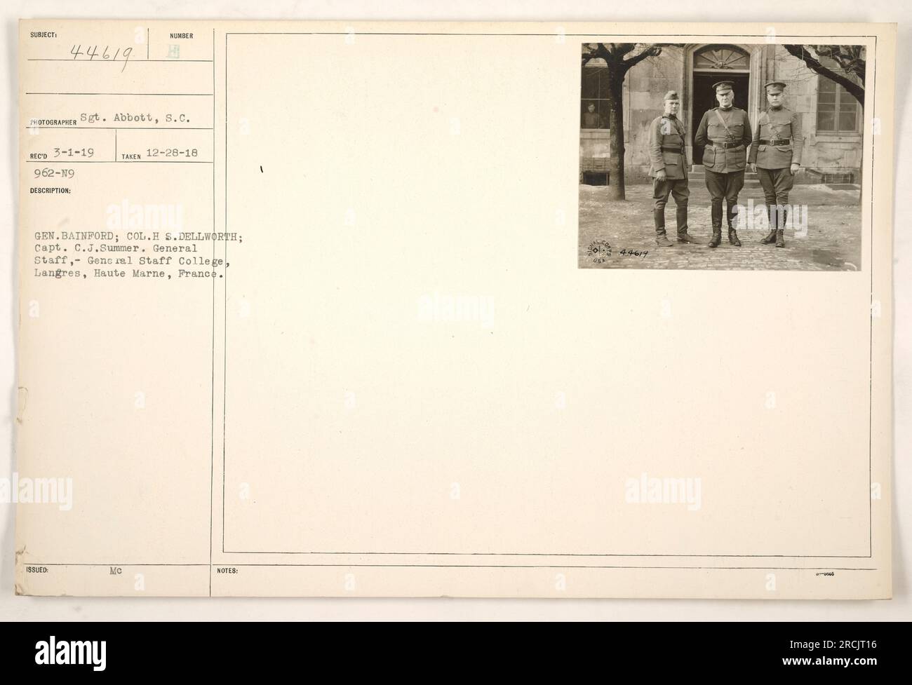 Image showing General Bainford, Colonel H. S. Dellworth, and Captain C ...