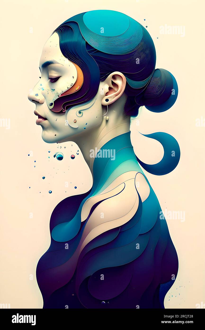 Illustrations woman, Art Style Stock Photo - Alamy
