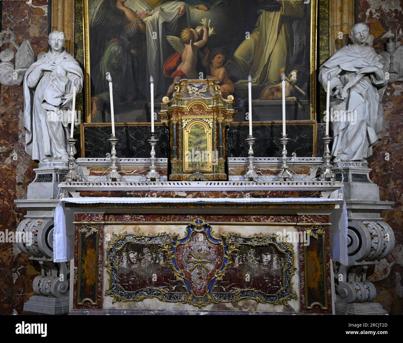 Scenic altar view in the interior of the Baroque style Chiesa di Santa ...