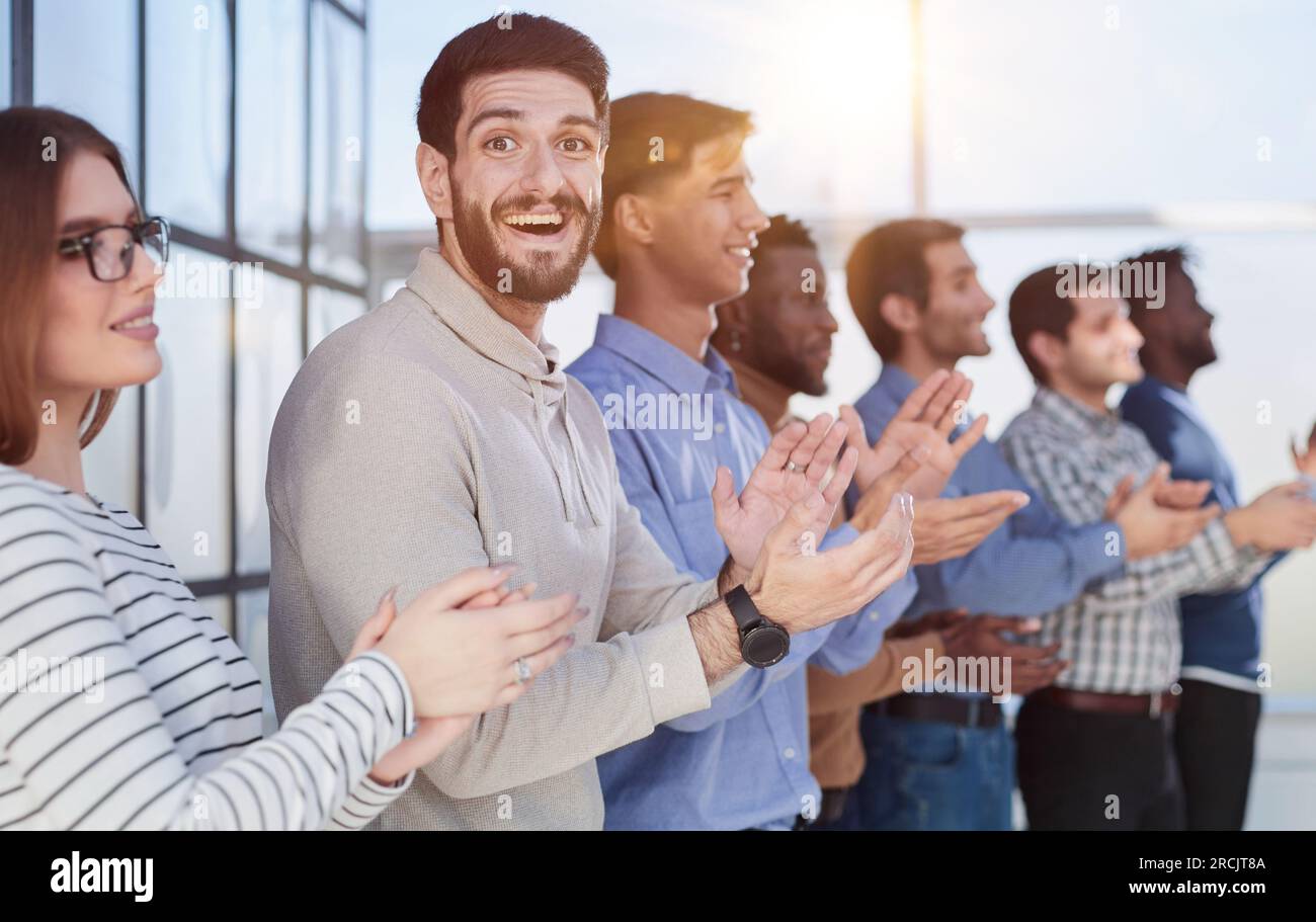 Politics clapping smiling hi-res stock photography and images - Alamy