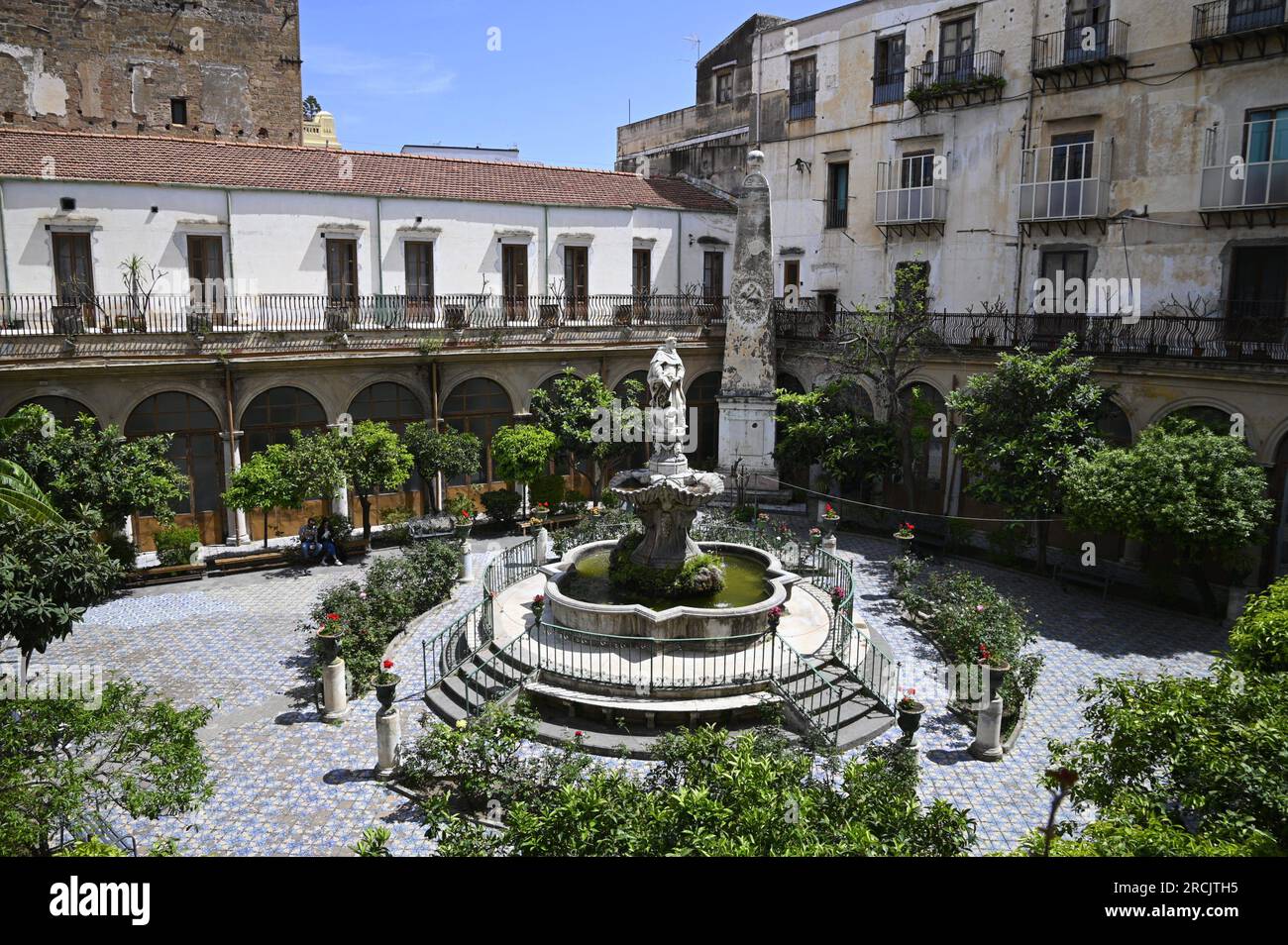 Scenic courtyard view of the cloistered monastery of Santa Caterina a ...