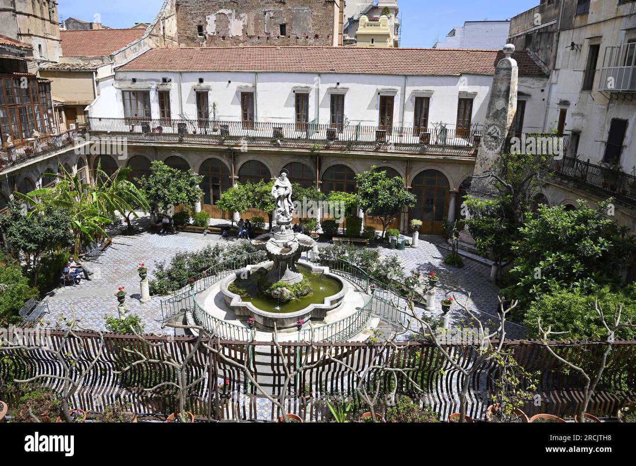 Scenic courtyard view of the cloistered monastery of Santa Caterina a ...