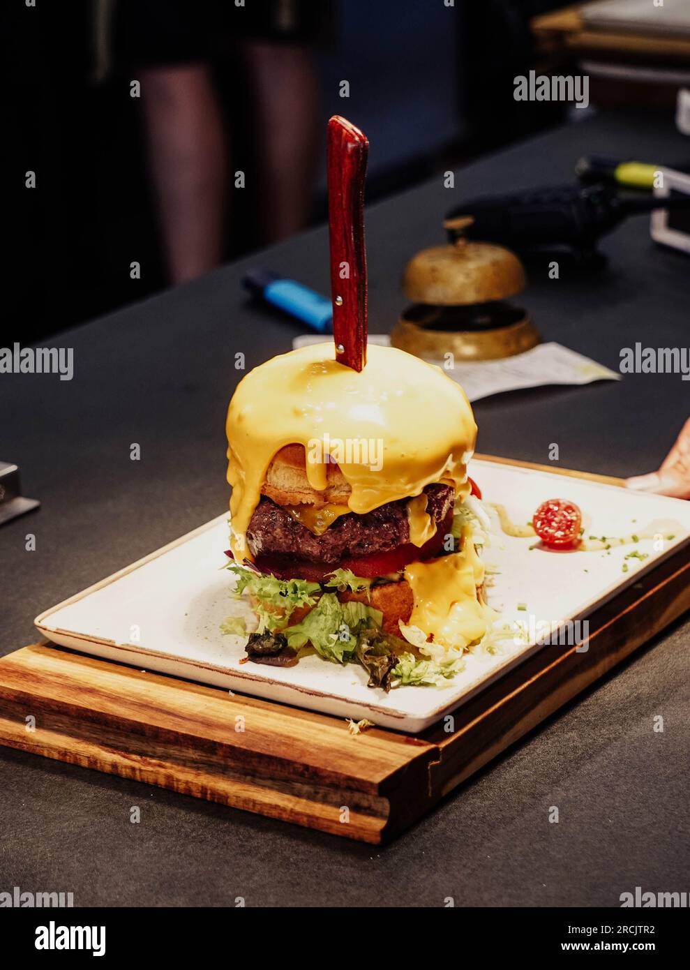 Super gourmet burger with high quality ingredients Stock Photo - Alamy