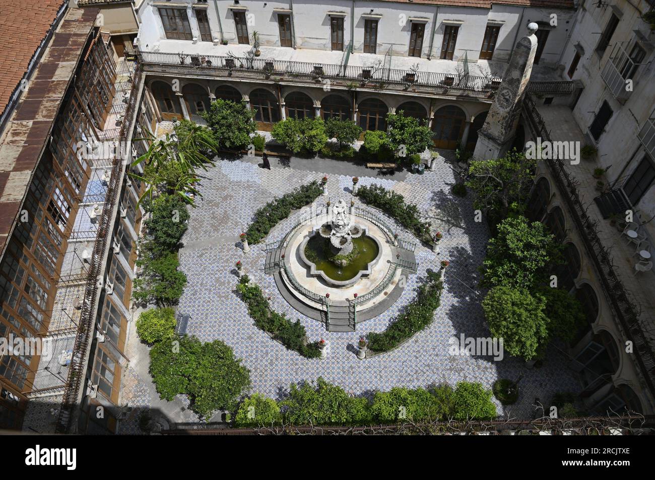 Scenic courtyard view of the cloistered monastery of Santa Caterina a ...