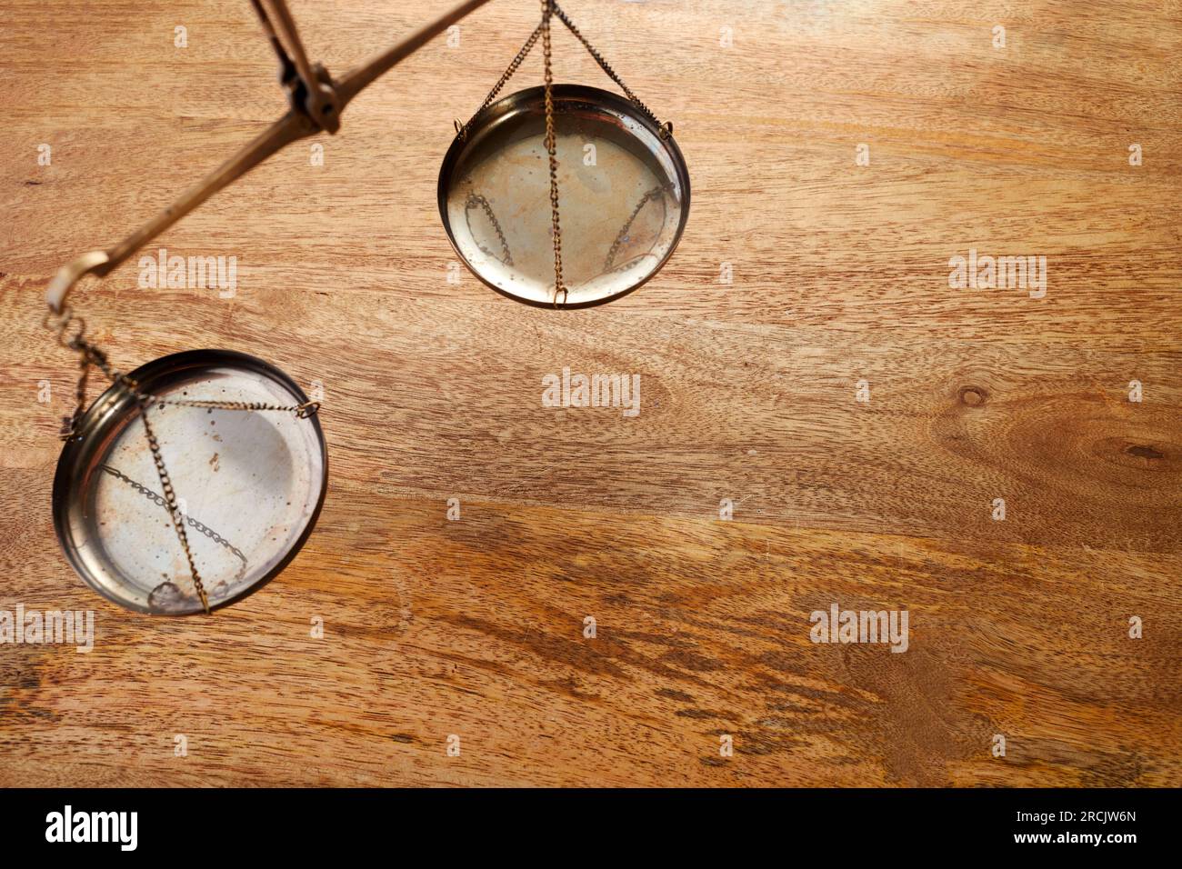 Law scales on table. Symbol of justice Stock Photo - Alamy