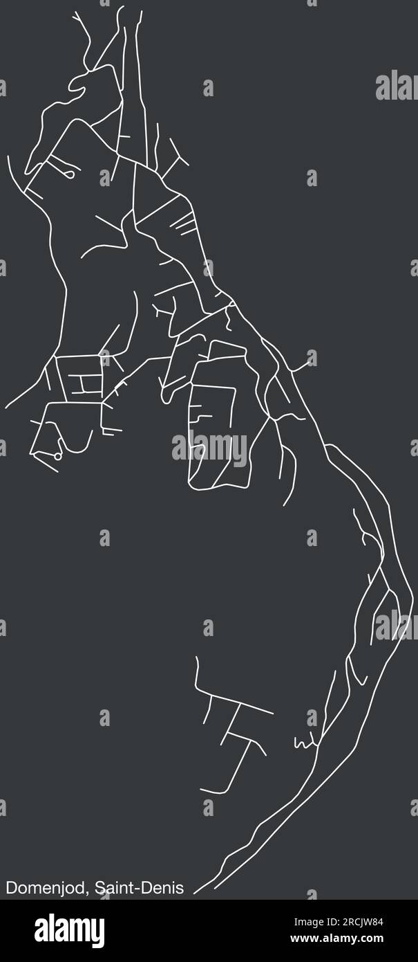 Saint denis vector outline map Black and White Stock Photos & Images ...