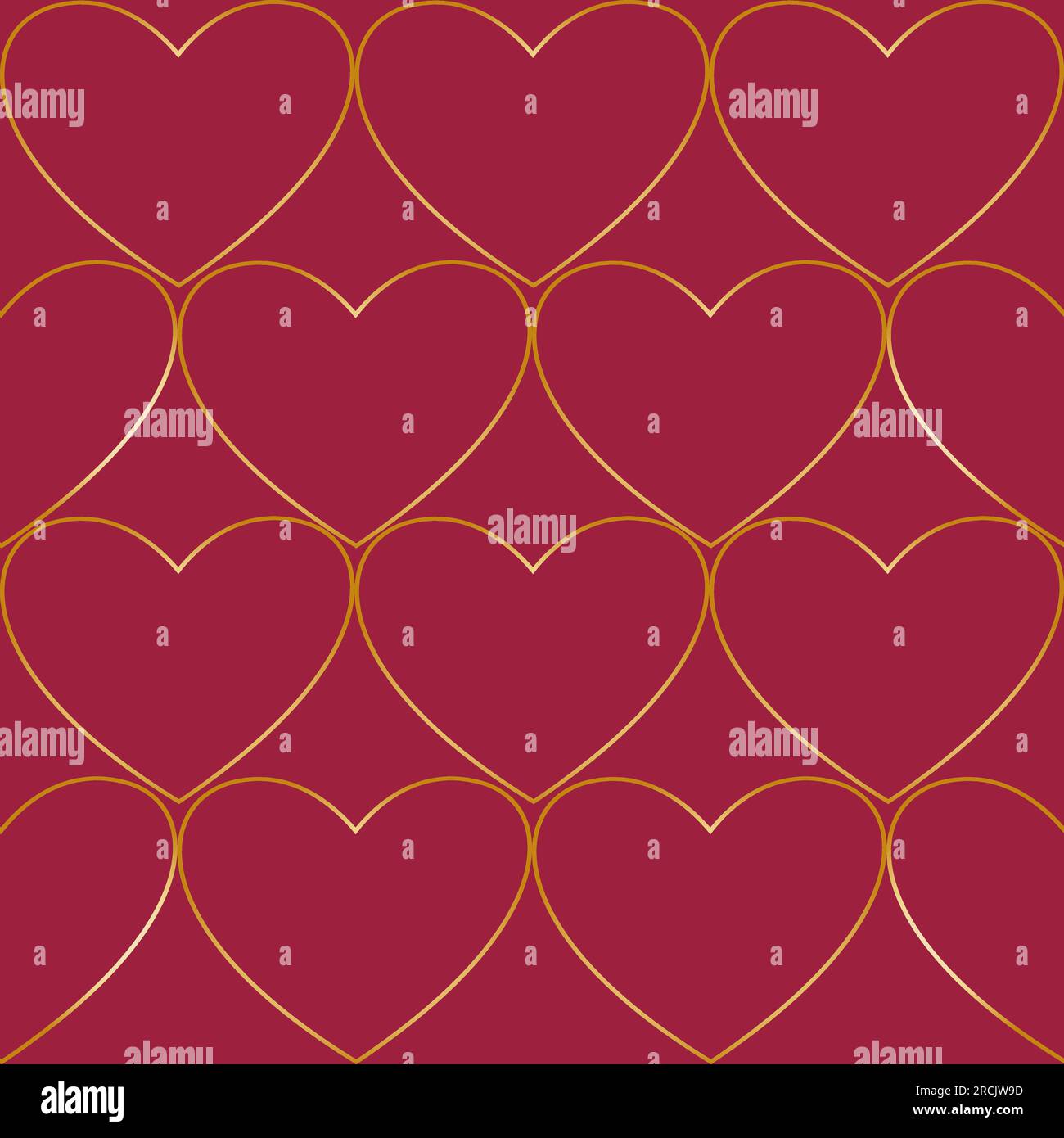 Golden hearts on viva magenta background Seamless pattern. Vector ... Golden hearts on viva magenta background Seamless pattern. Vector ...