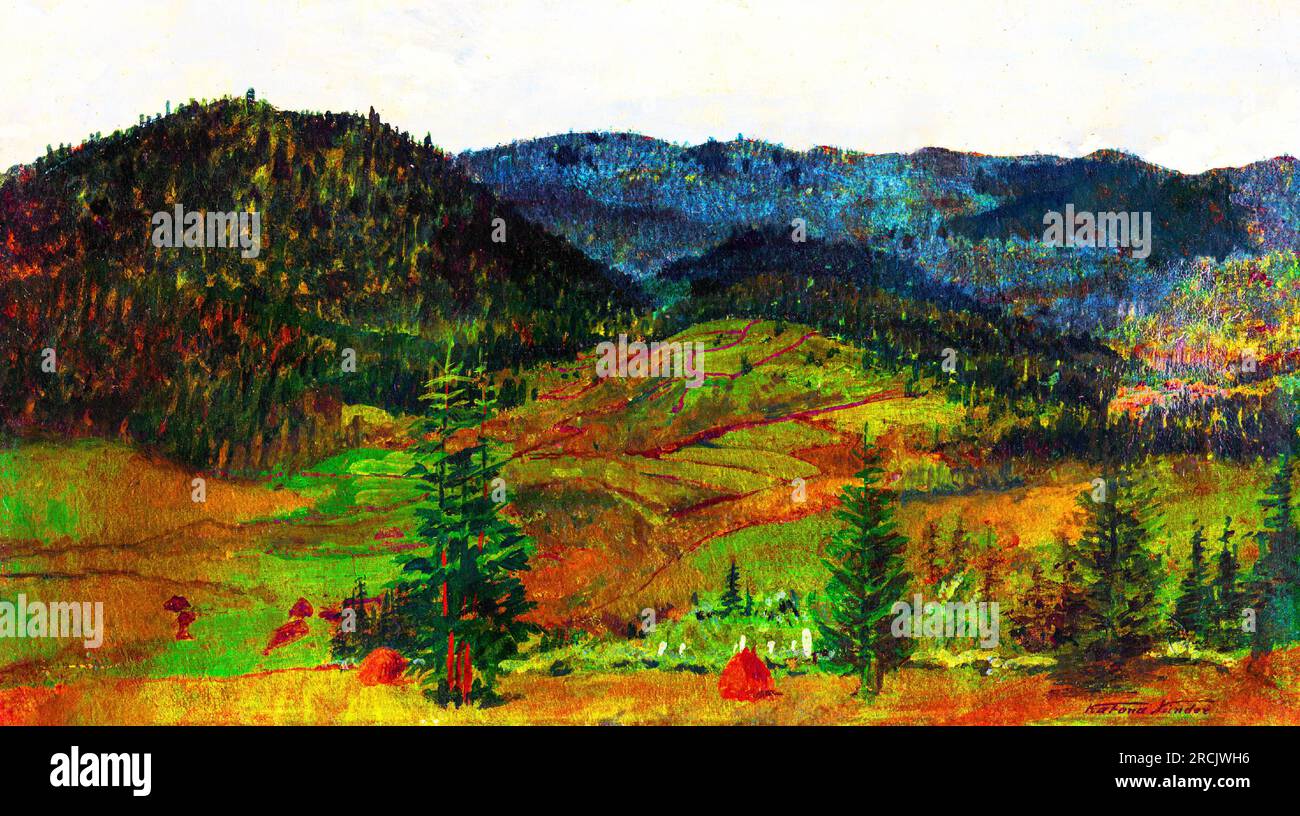 Mountain landscape oil paintings hi-res stock photography and images ...