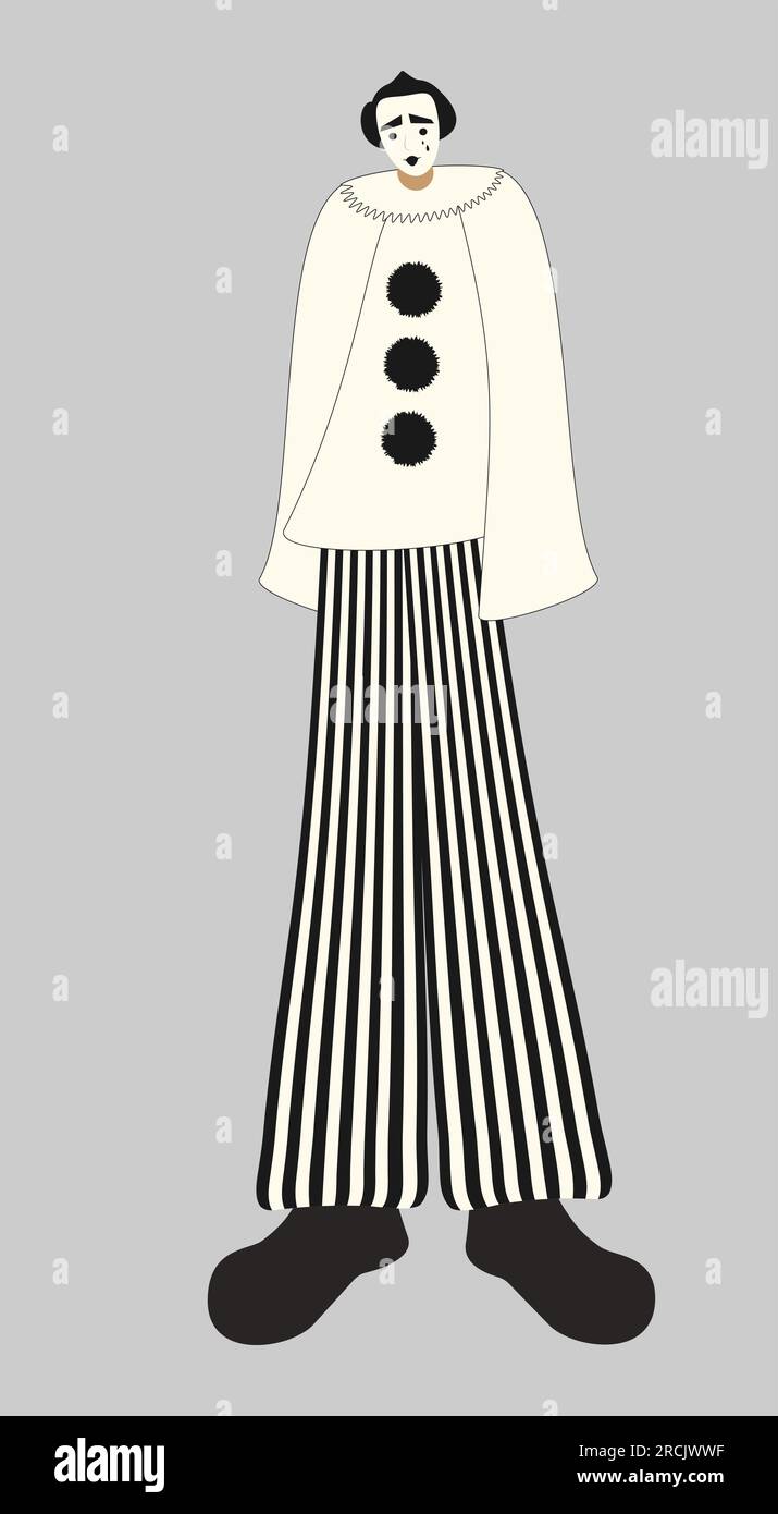 Pierrot. Stock character of pantomime and commedia dell'arte. Italian ...