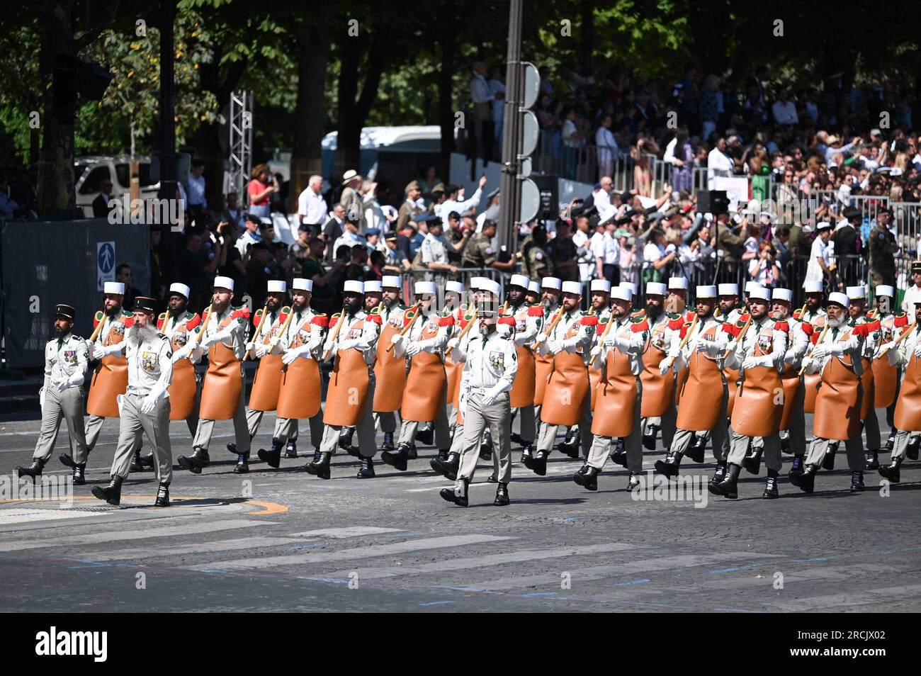 Pioneers of the Foreign Legion march during the Bastille Day military ...