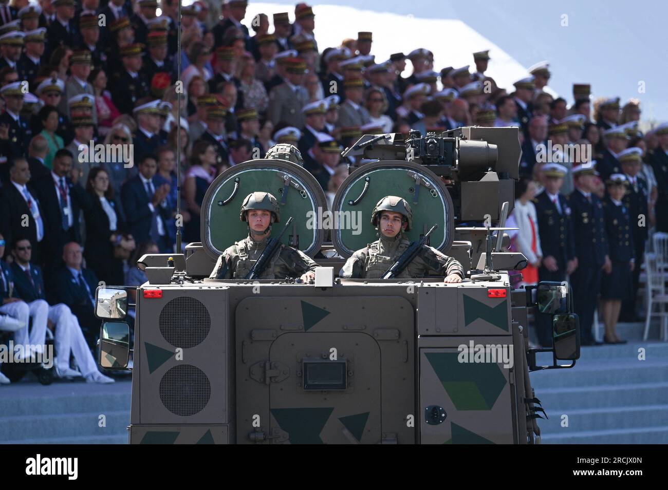 French army soldiers on a VBMR-L Serval armored vehicles during the ...