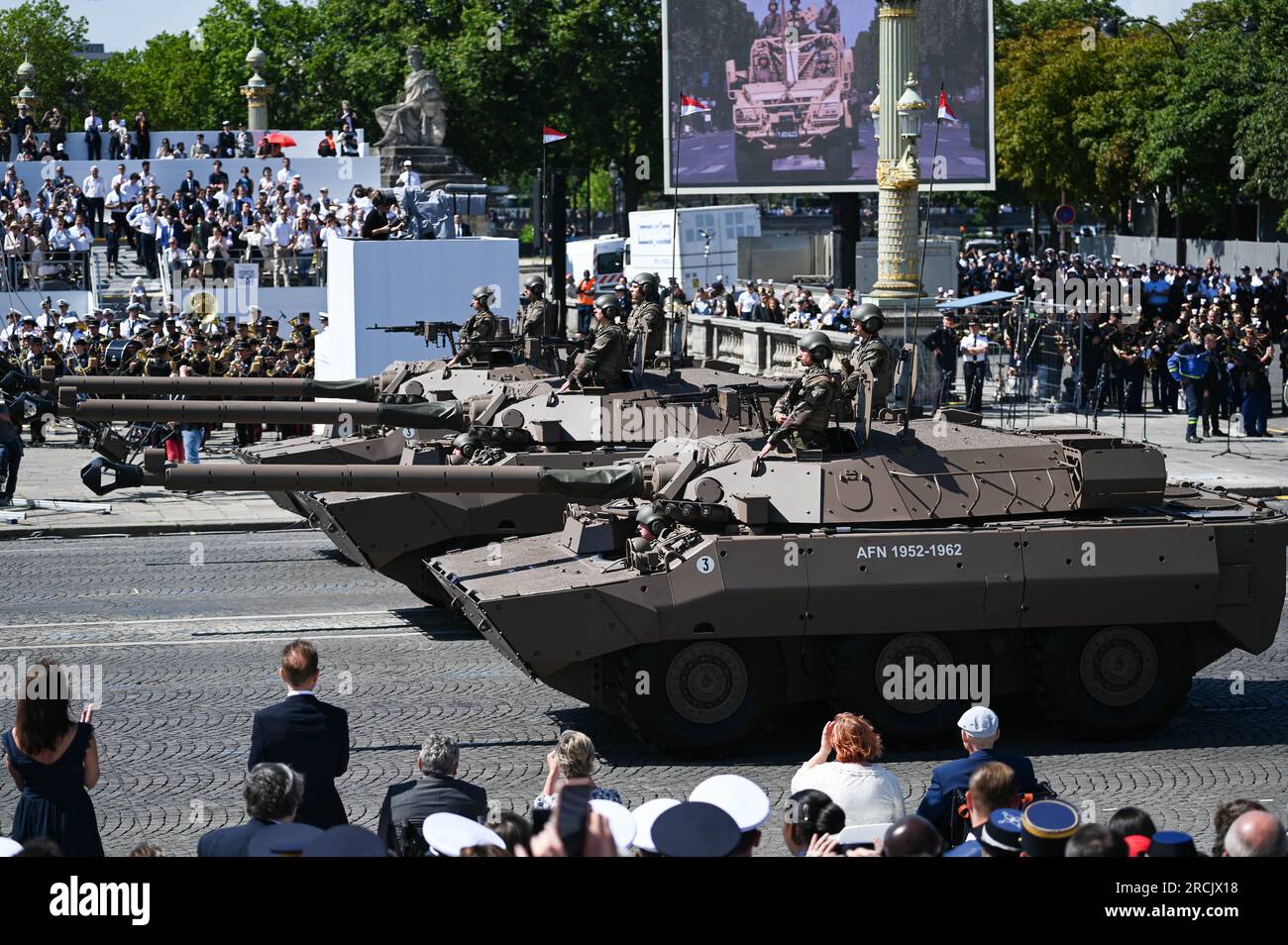 Leclerc tank during the Bastille Day military parade on the Champs ...