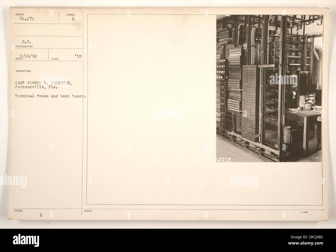 Terminal frame and test board at Camp Joseph E. Johnston in ...