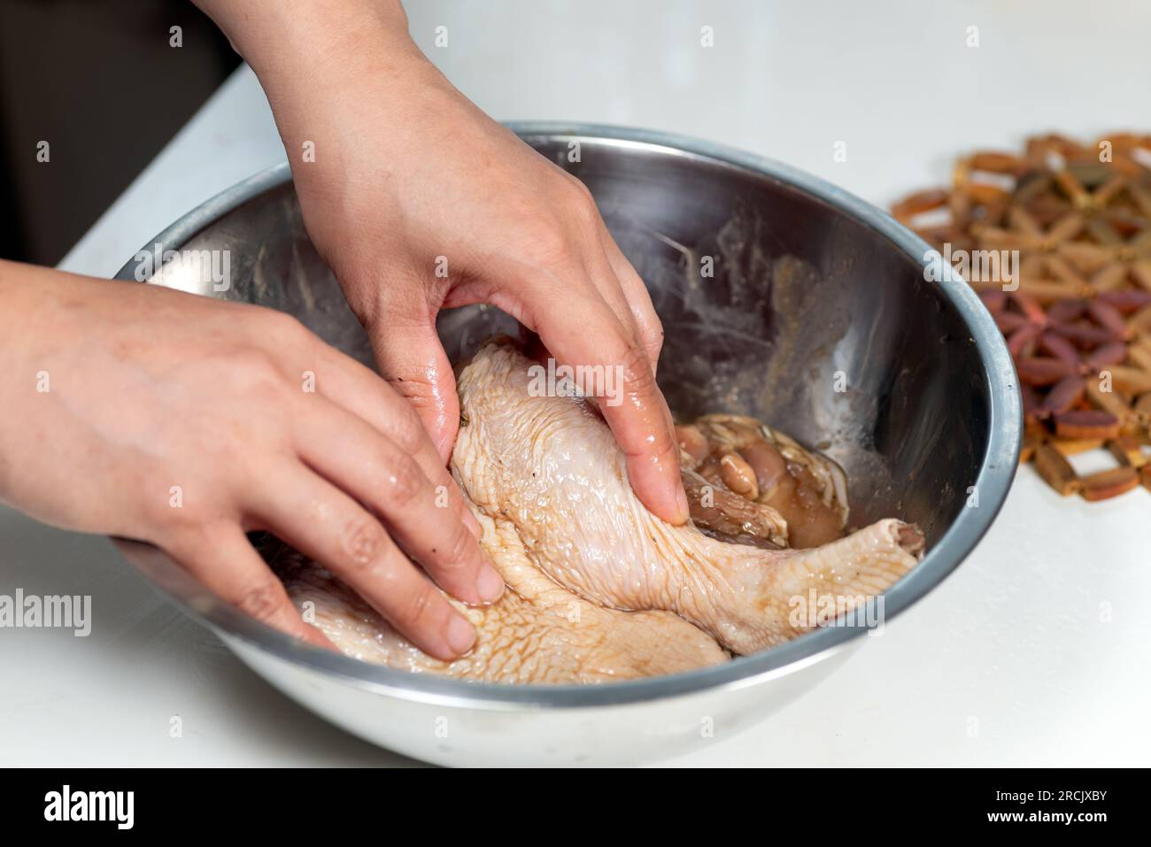 Hand marinating hi-res stock photography and images - Alamy
