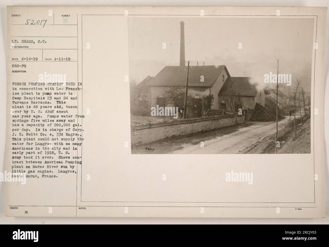French pumping station used to supply water to Camp Hospitals 23 and 24 ...