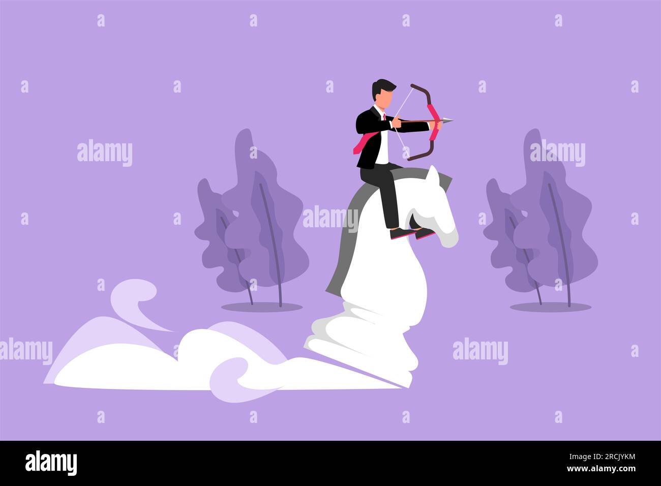 Character flat drawing of precise businessman holding archery aiming ...