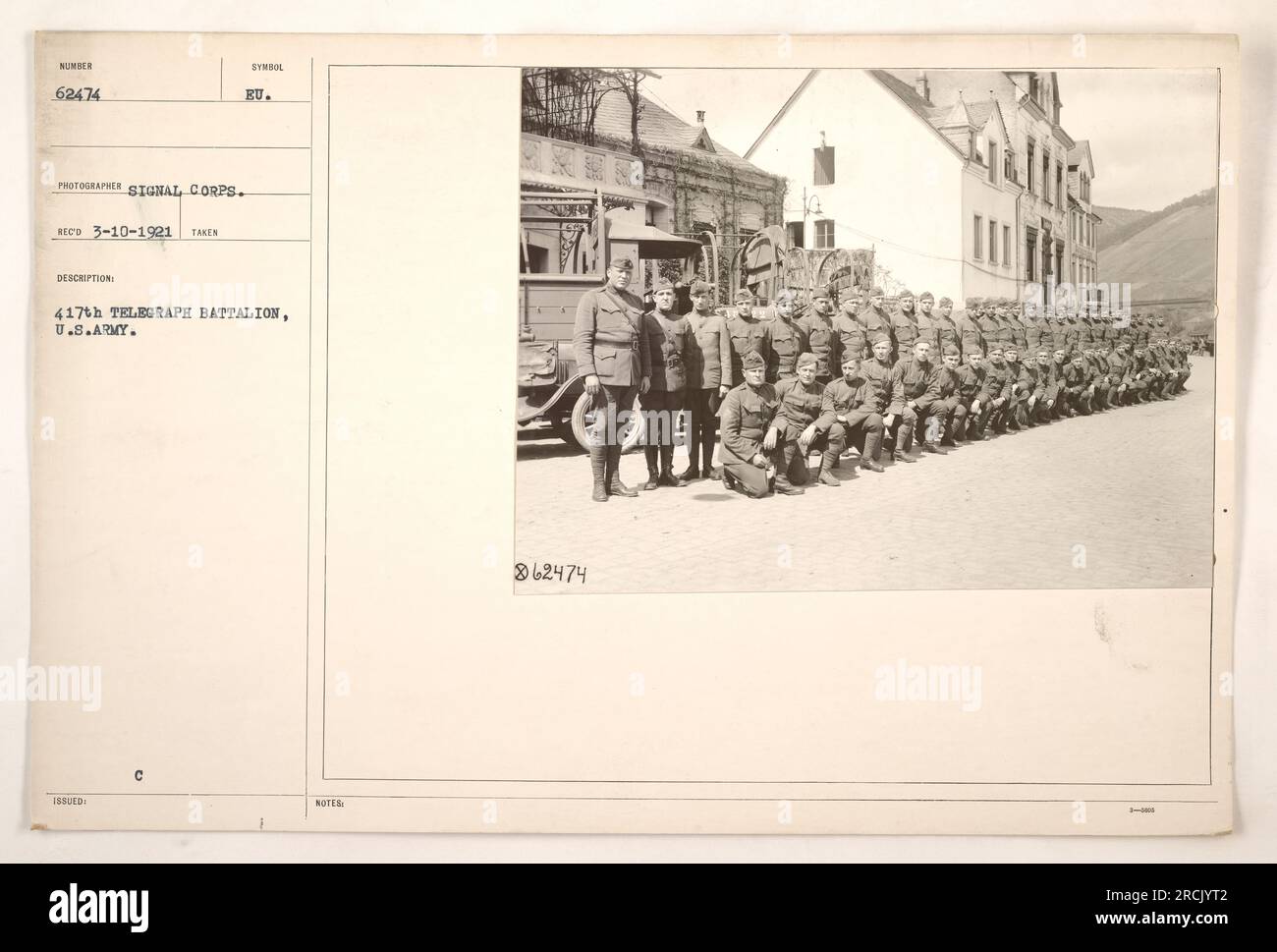 Members of the 417th Telegraph Battalion, U.S. Army, pictured during ...