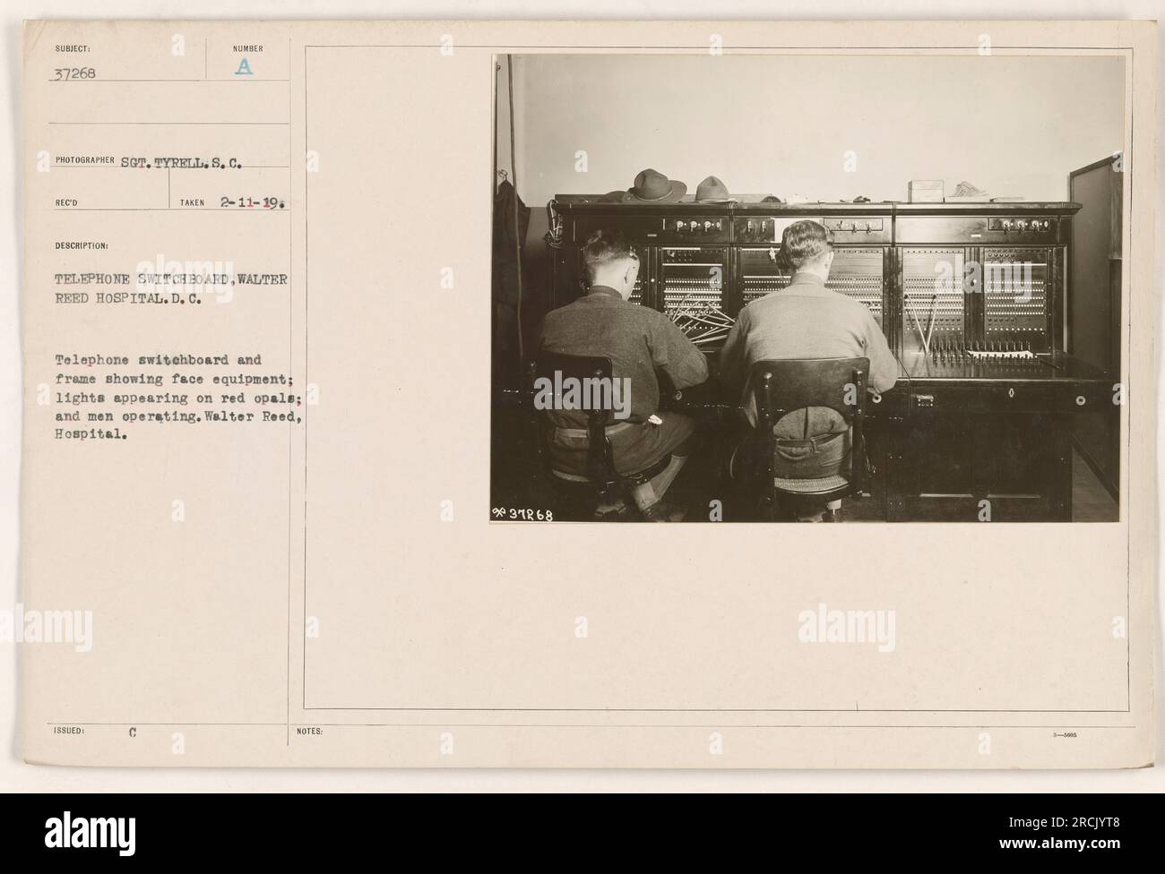 This photograph, taken on February 11, 1919, shows a telephone ...