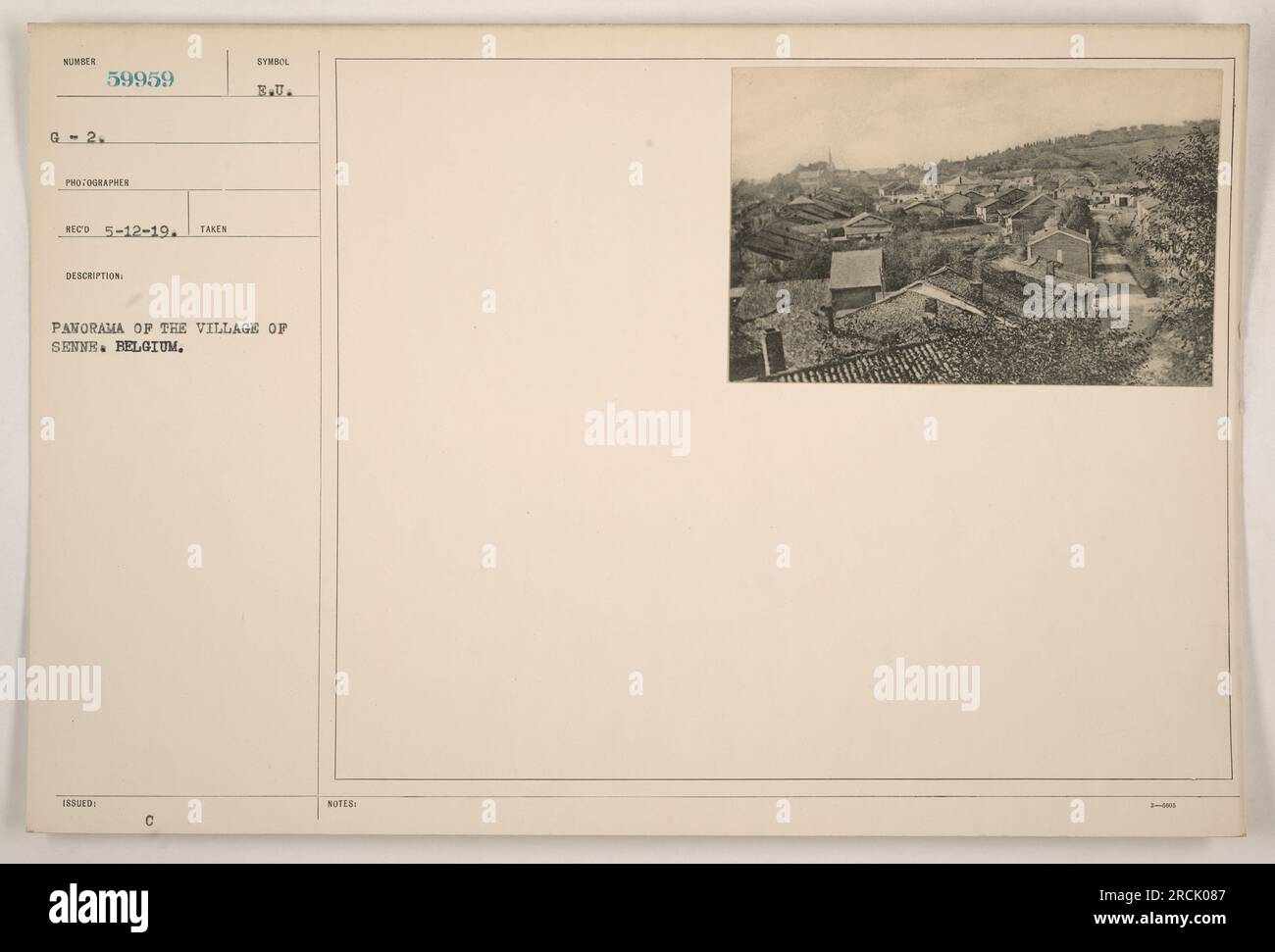 Aerial view of the village of Senne, Belgium. The photograph was taken ...