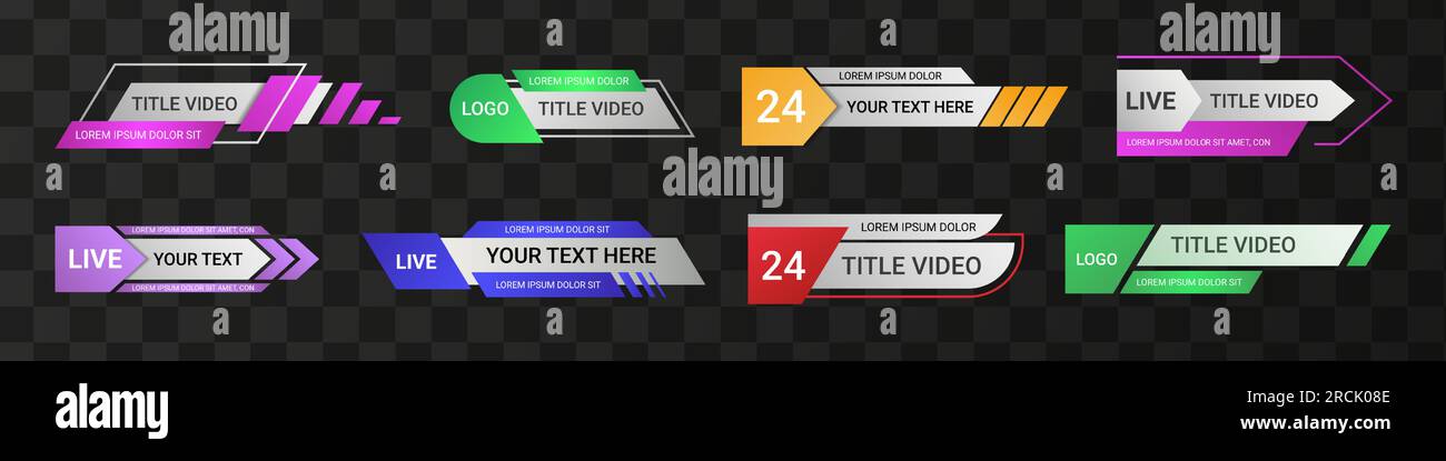 Lower third title. Video templates, headline live name banners for ...