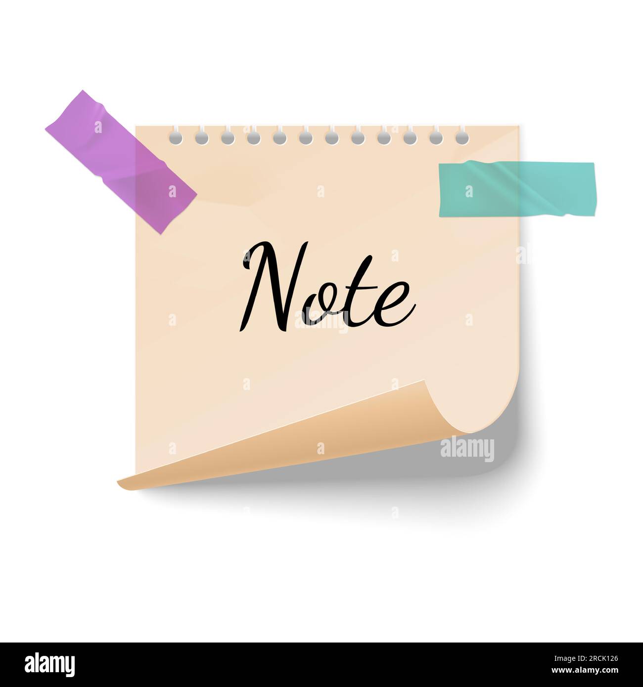 Realistic paper reminder. Sticky note. Realistic square post not with ...