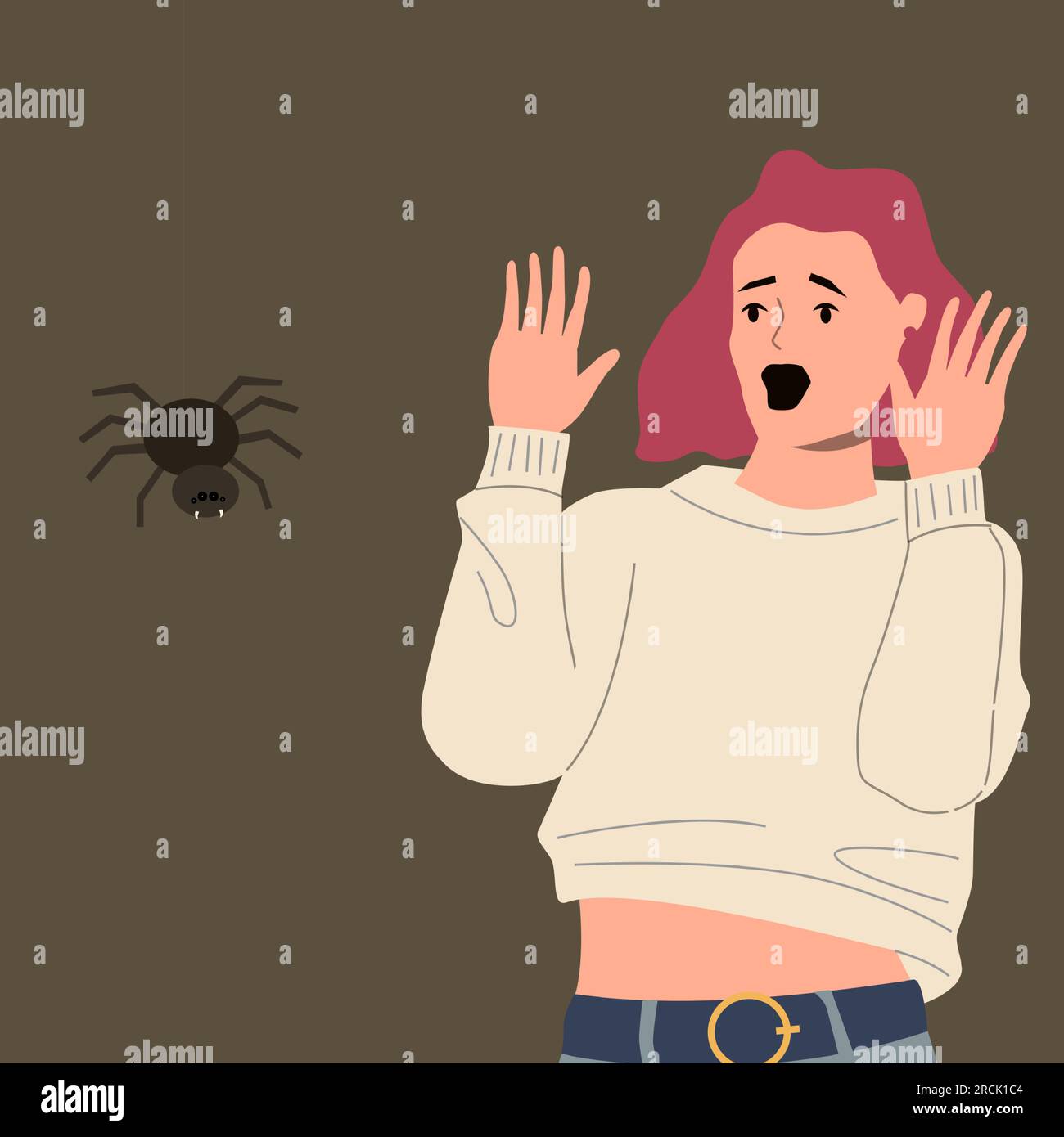 Woman scream bug Stock Vector Images - Alamy