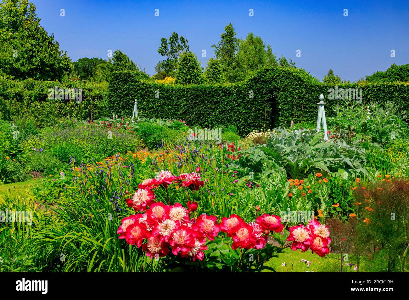 The colourful Formal Flower Garden at the Holme for Gardens landscaped ...