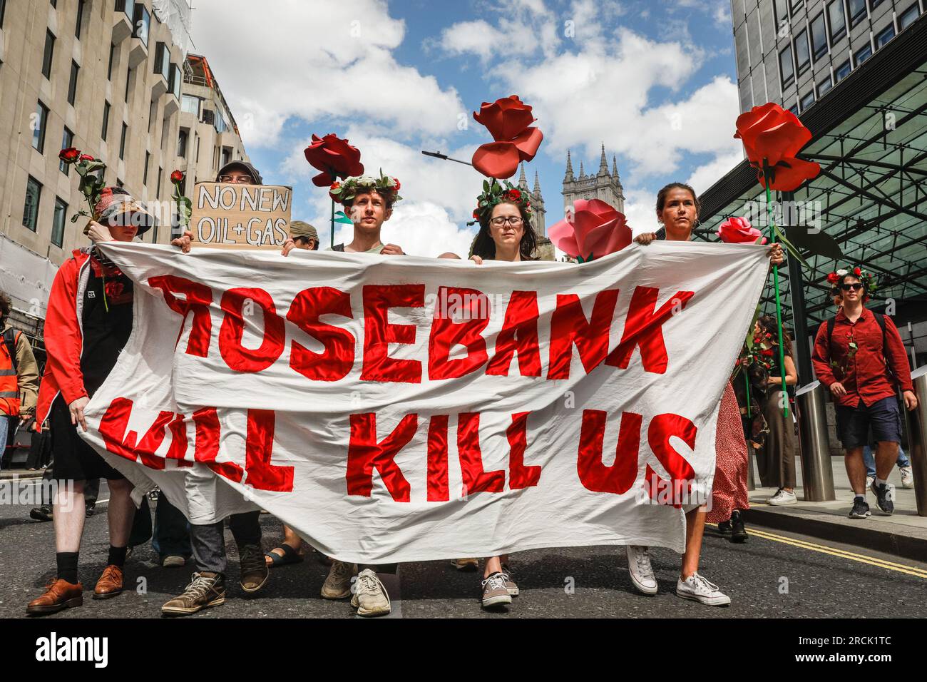 London, UK. 15th July, 2023. Protesters and activist groups including ...