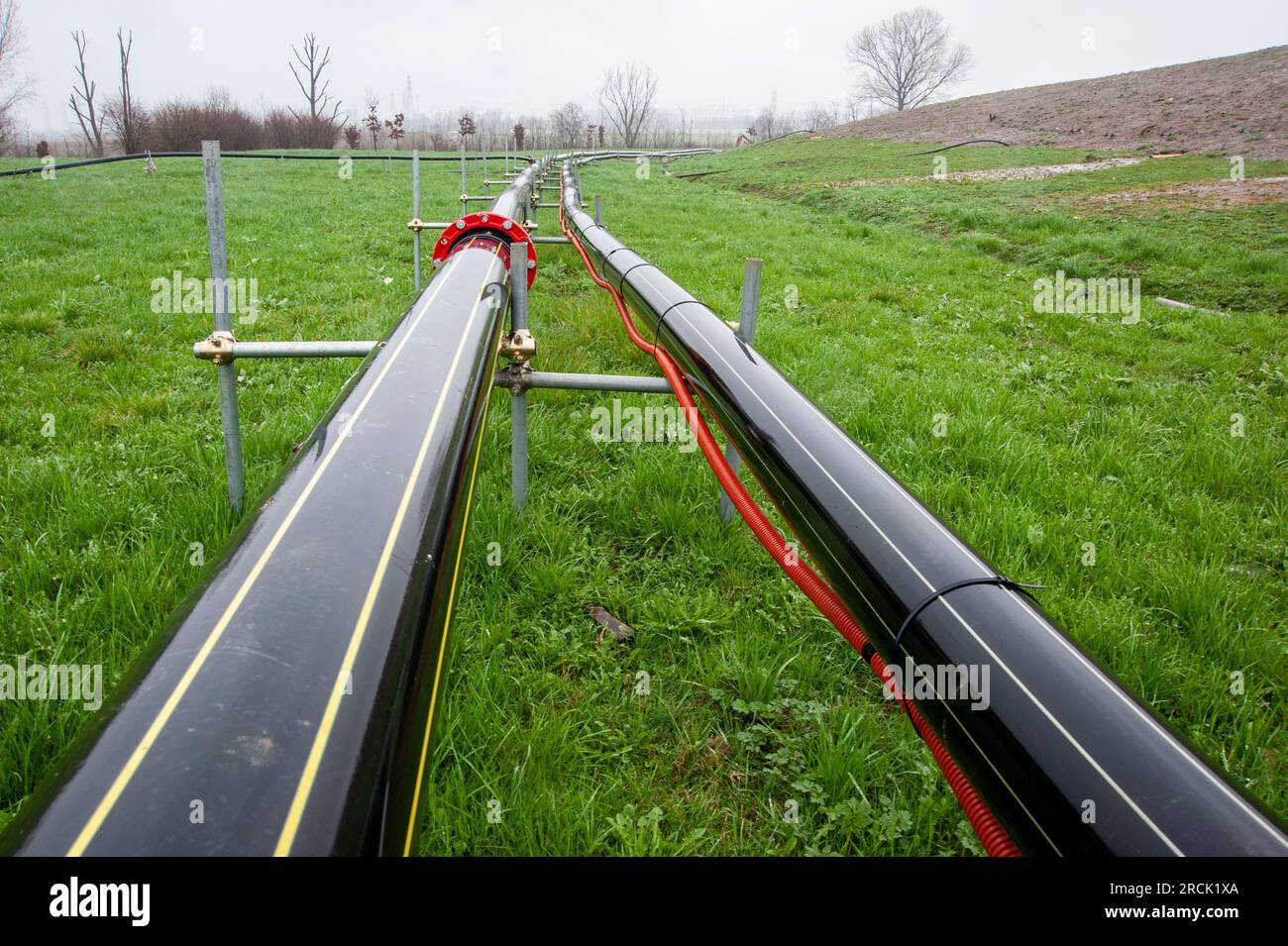 Gas production and distribution pipes. Gas pipeline and methane ...