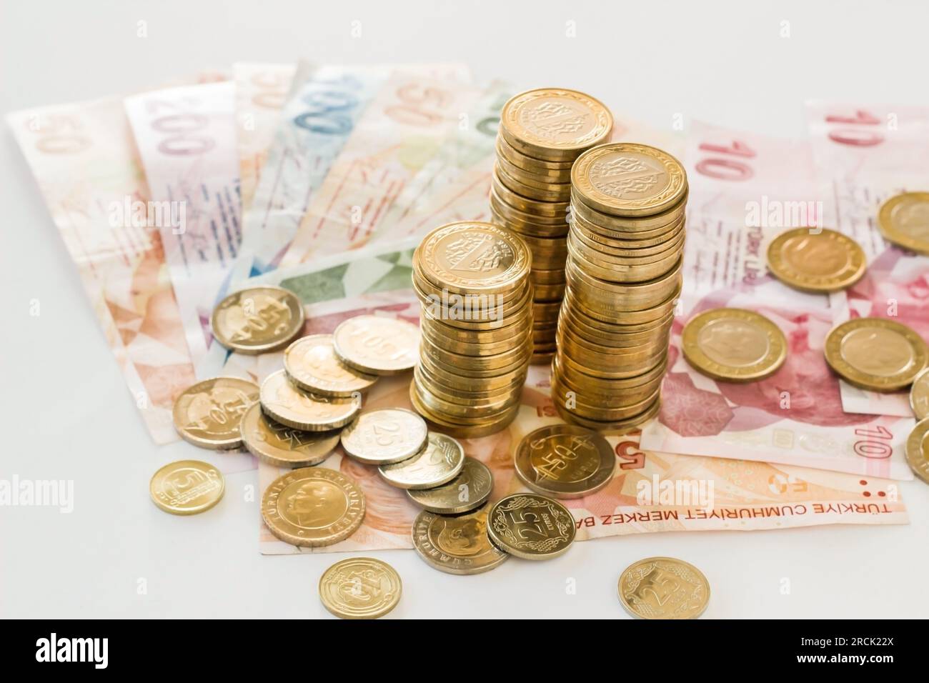 Coins stacked banknotes money hi-res stock photography and images - Alamy