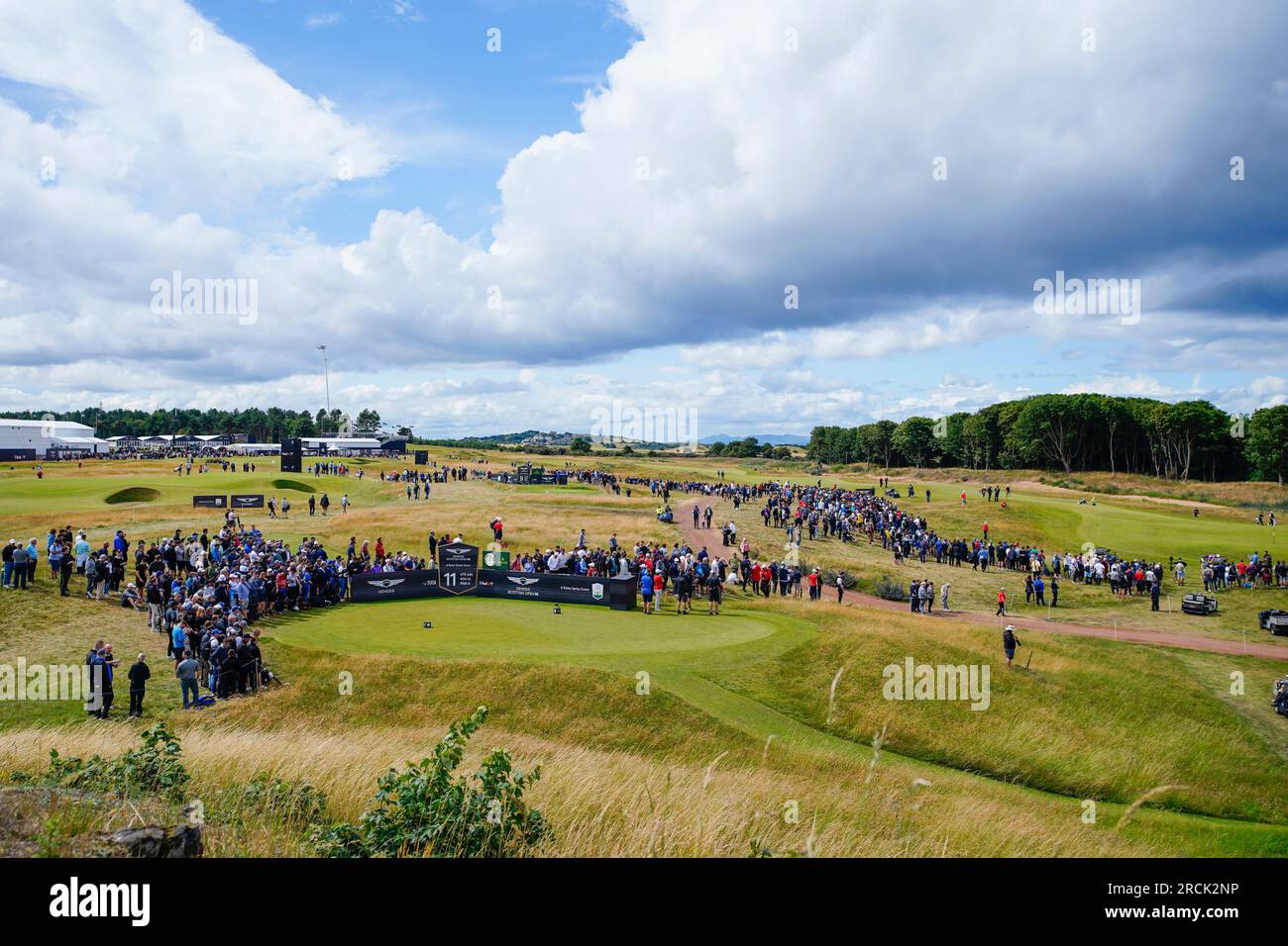 North Berwick, East Lothian, Scotland, UK. 15th July 2023. View of the 11th tee at the Genesis ...