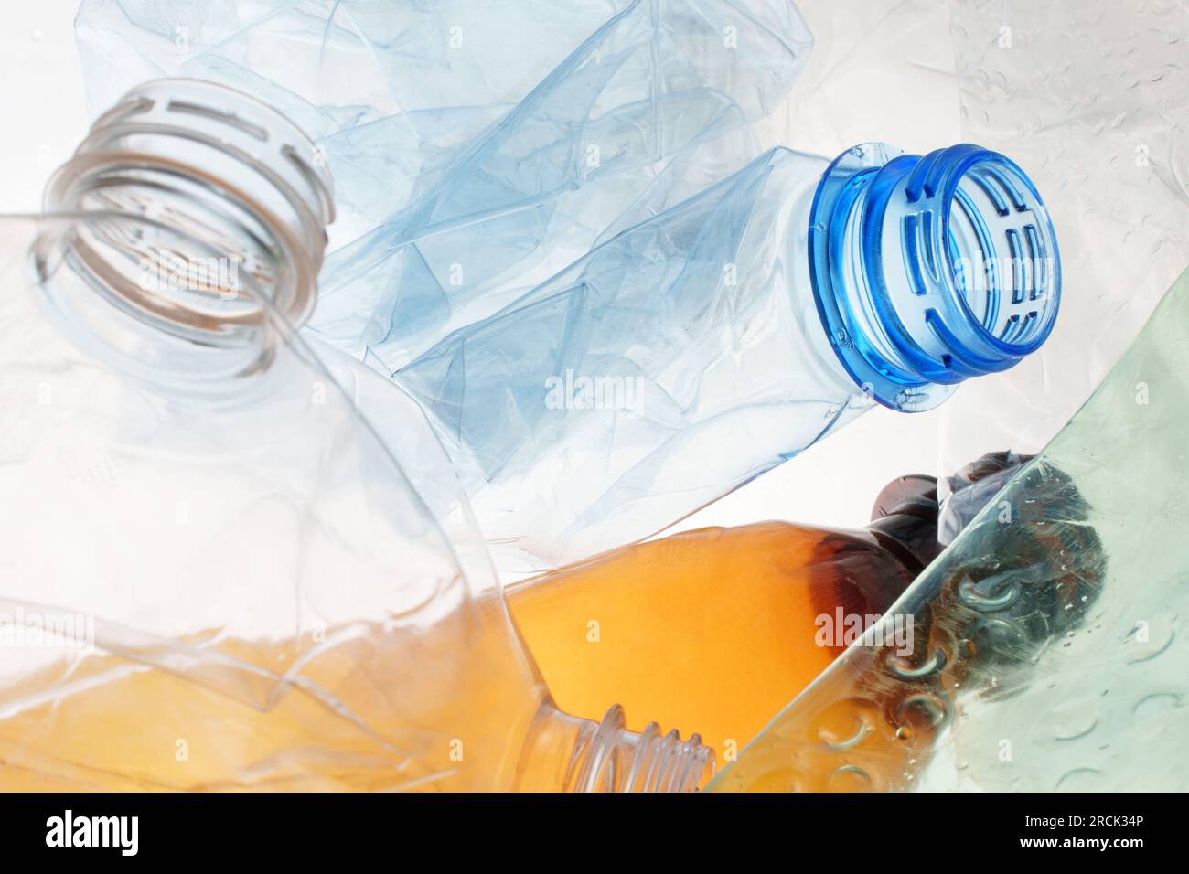 Transparent plastic bottle crumpled plastic recycling waste sorting ...