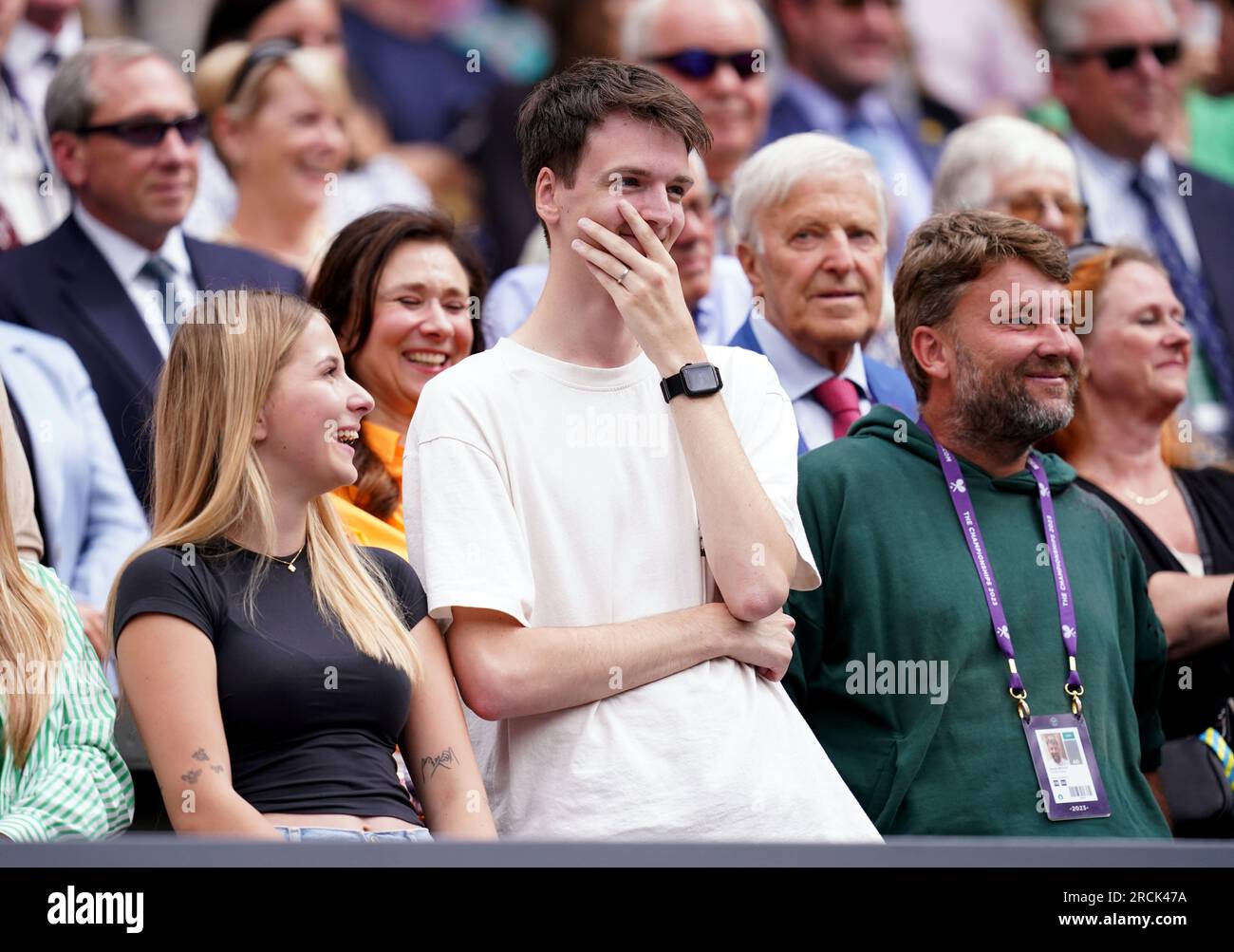 Stepan Simek, husband of Marketa Vondrousova after watching the Ladies ...