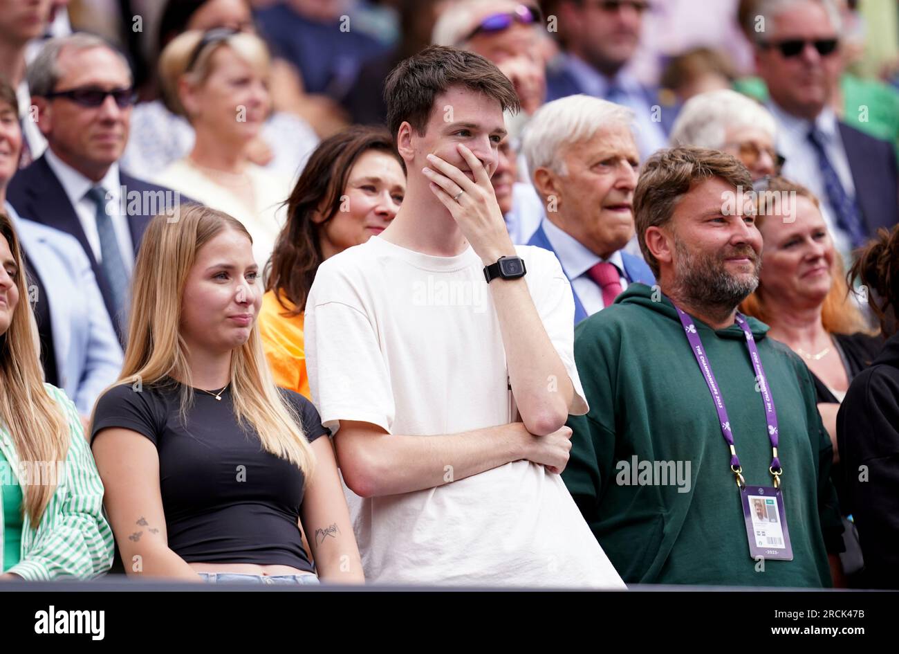 Stepan Simek, husband of Marketa Vondrousova after watching the Ladies ...