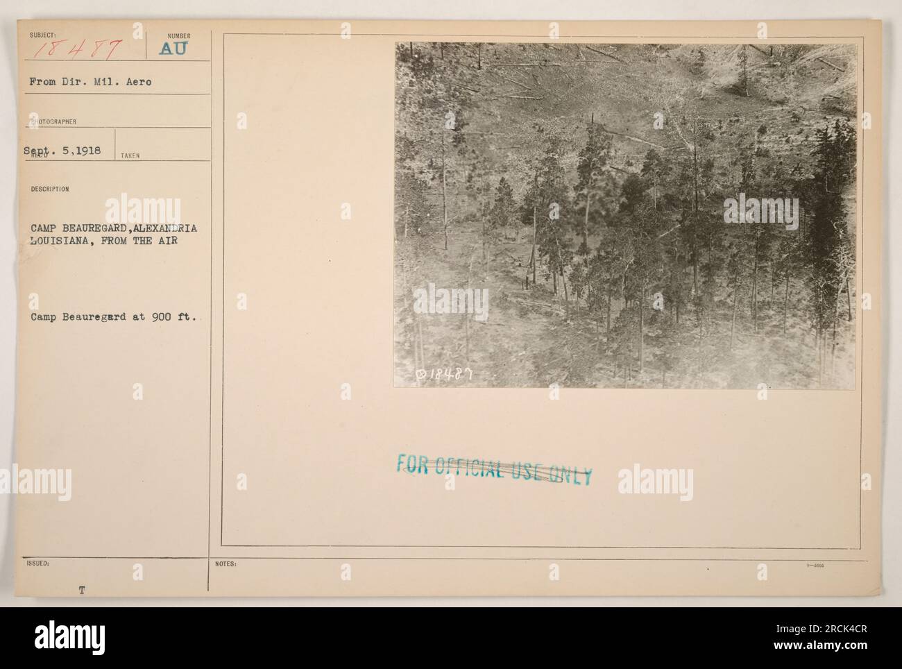 An aerial photograph of Camp Beauregard in Alexandria, Louisiana, taken ...