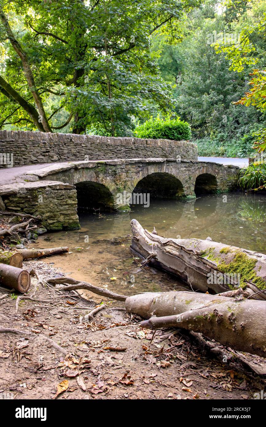 Bybrook River and Bridge at the picturesque village of Castle Combe in ...