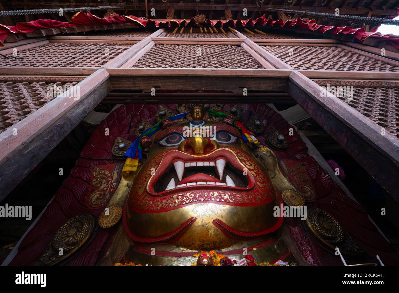 A landscape of Swet Bhairav. It is a statue of Bhairava, avatar of ...