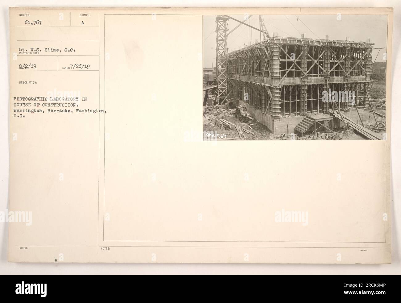 Photographic laboratory under construction at Washington Barracks in ...